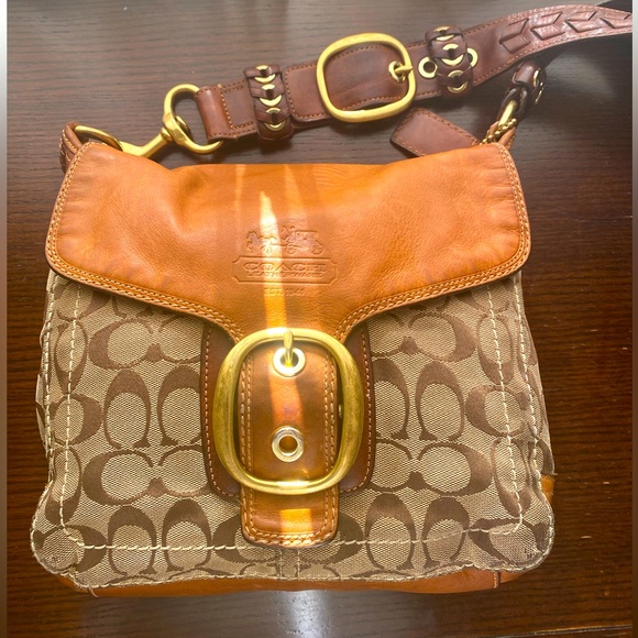 Coach | Bags | Coach Bleeker Signature Canvas And Leather Shoulder Bag ...